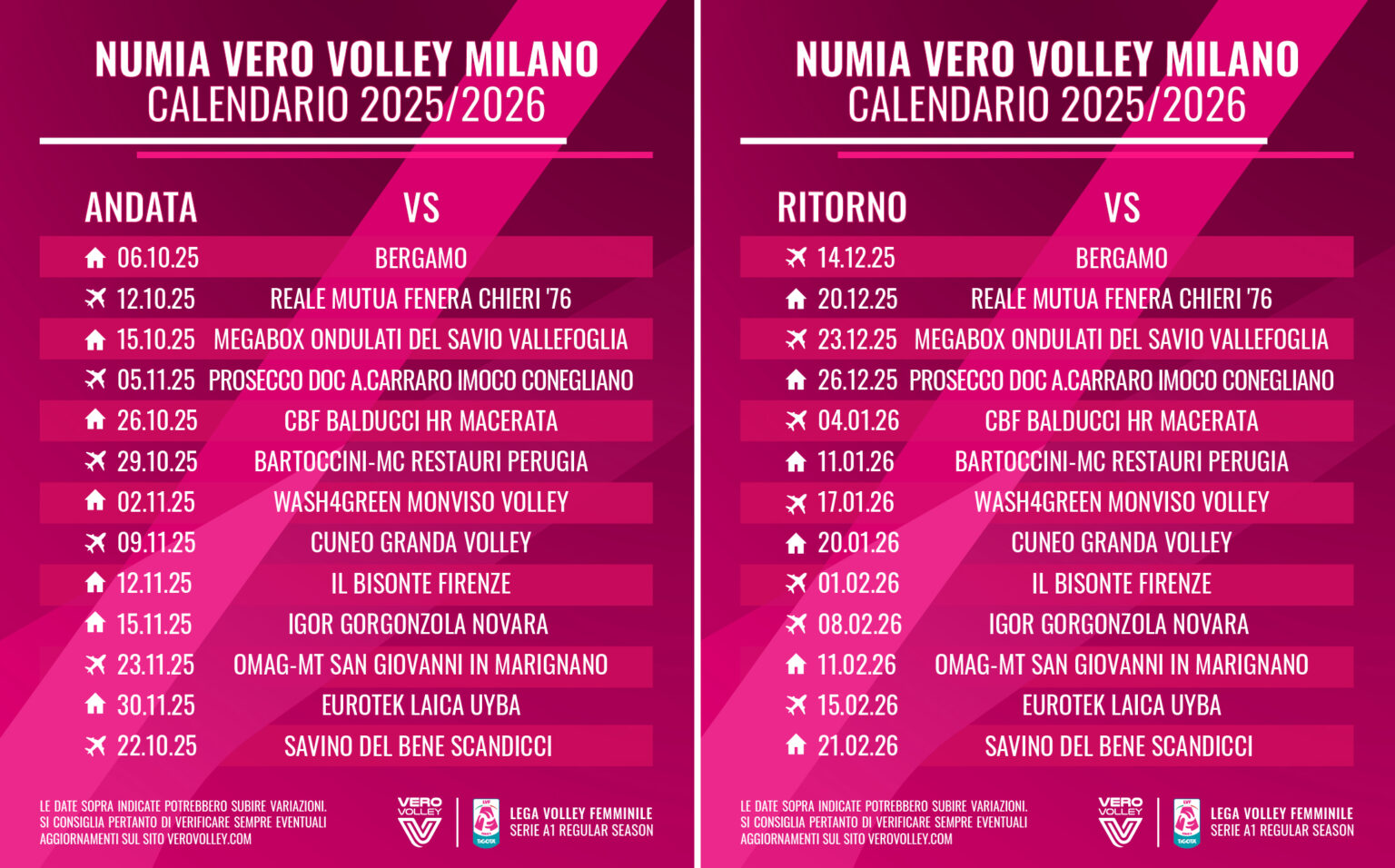 Si accendono i riflettori sulla stagione 2025/2026 della Numia Vero ...